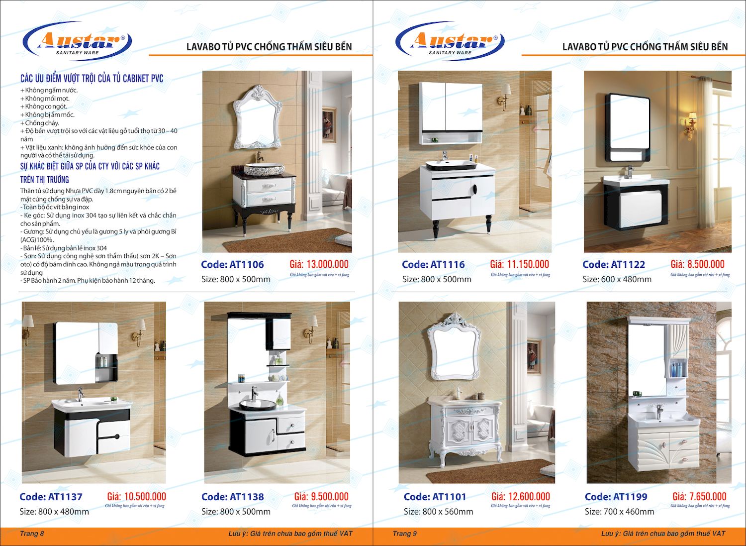 Thiết bị vệ sinh Austar, Bảng giá Austar, Austar Catalogue, Austar Logo ...