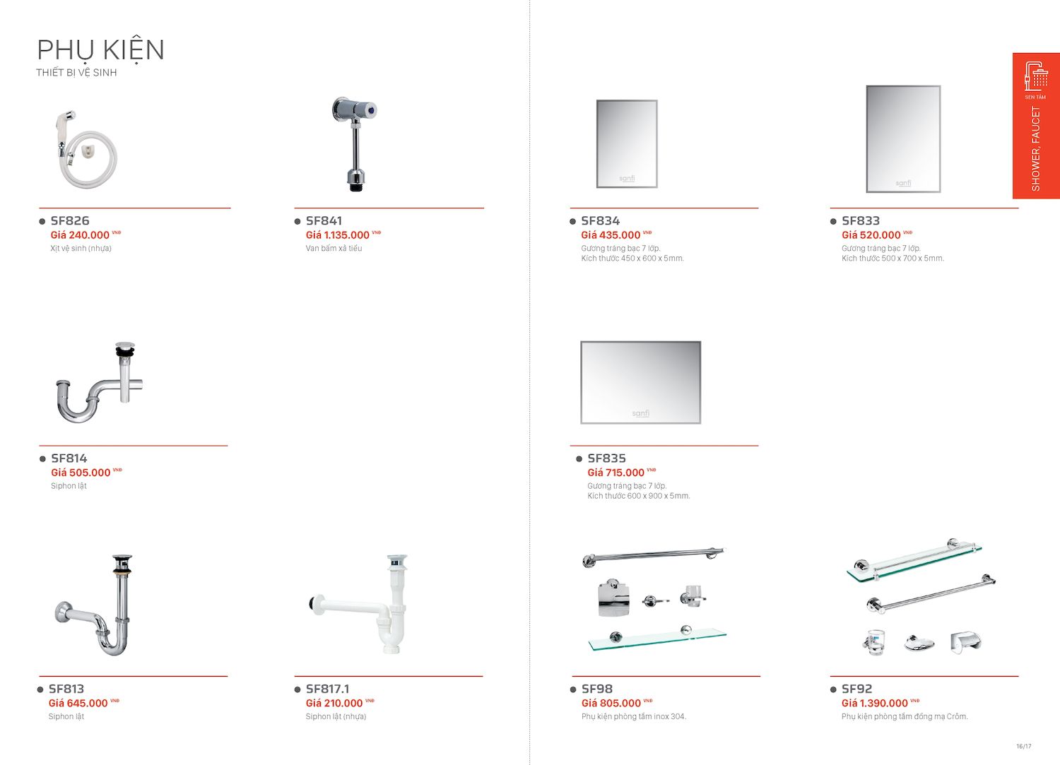 Thiết bị vệ sinh Sanfi, Bồn cầu Sanfi, Bảng giá Sanfi, Catalogue Sanfi ...