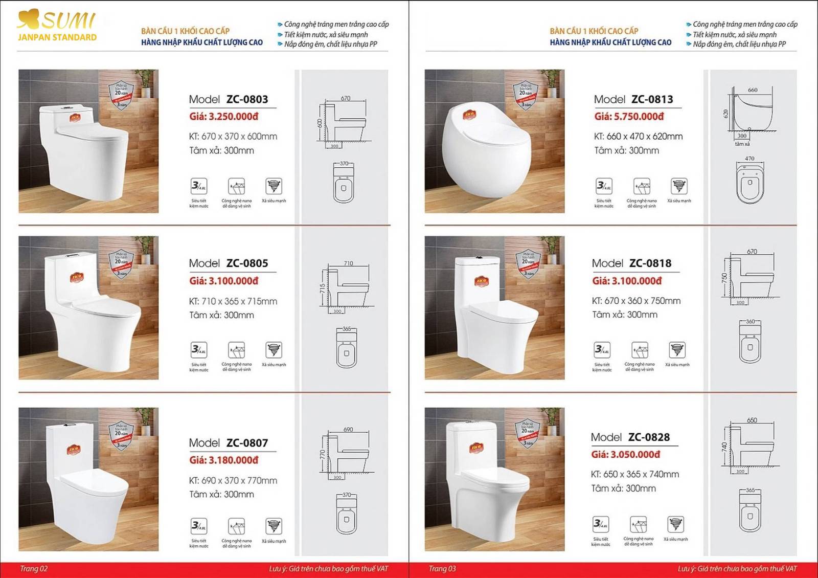 Thiết bị vệ sinh SUMI, SUMI 2024, Catalogue SUMI, Bảng giá SUMI, SUMI ...