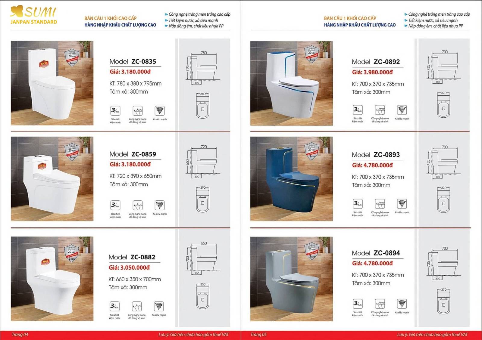 Thiết bị vệ sinh SUMI, SUMI 2024, Catalogue SUMI, Bảng giá SUMI, SUMI ...