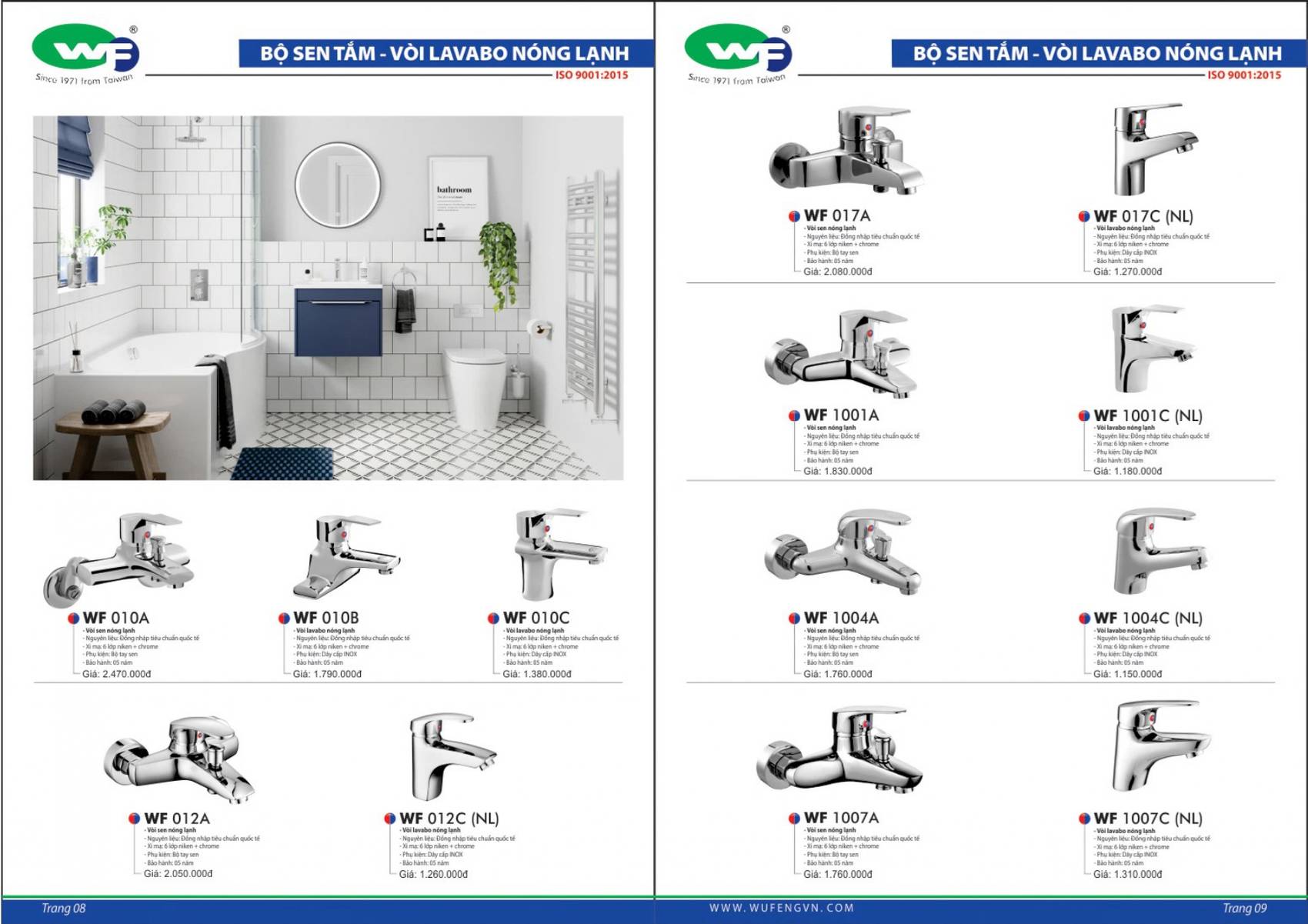 Catalogue có kèm bảng giá sen vòi WUFENG mới nhất 2024, Thiết bị vệ ...
