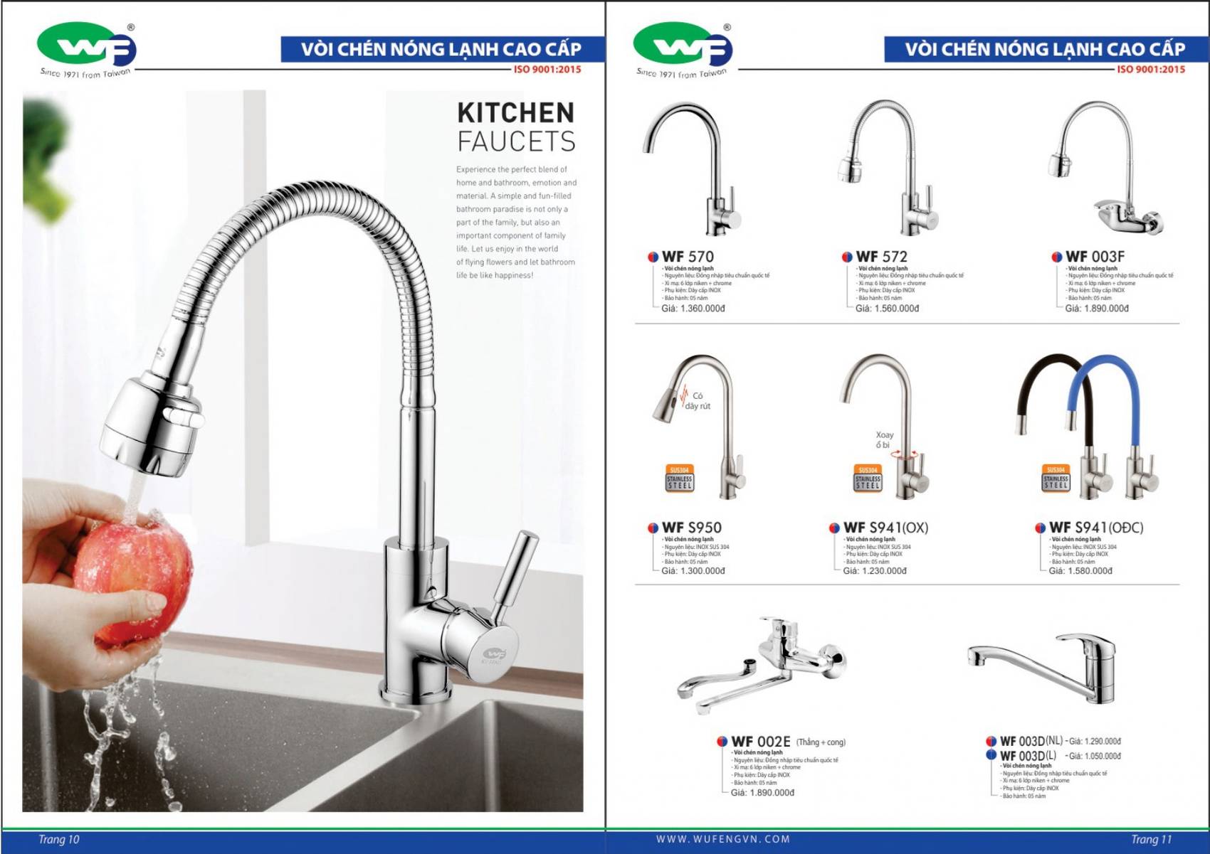 Catalogue có kèm bảng giá sen vòi WUFENG mới nhất 2024, Thiết bị vệ ...
